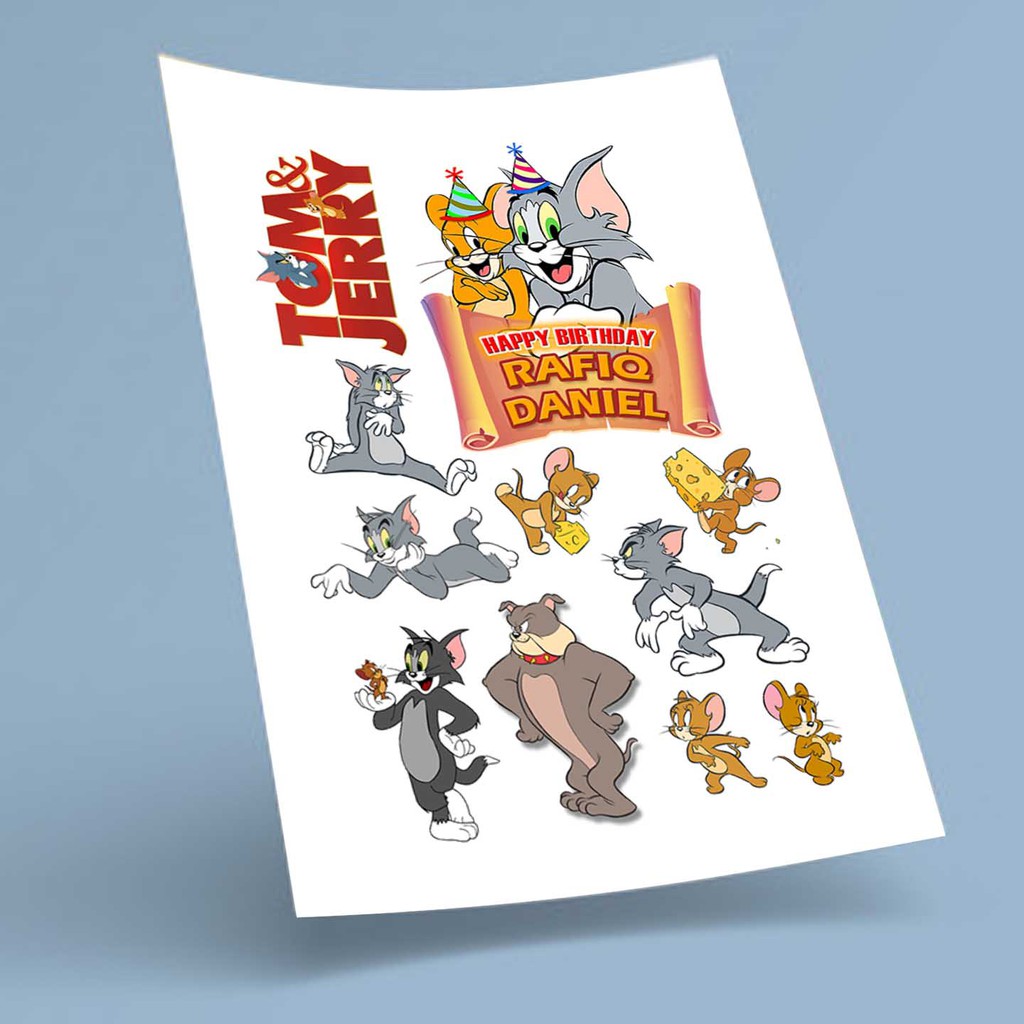 TOM AND JERRY DESIGN CUSTOM NAME & AGE [JPEG FORMAT/FILE] [CAKE TOPPER ...