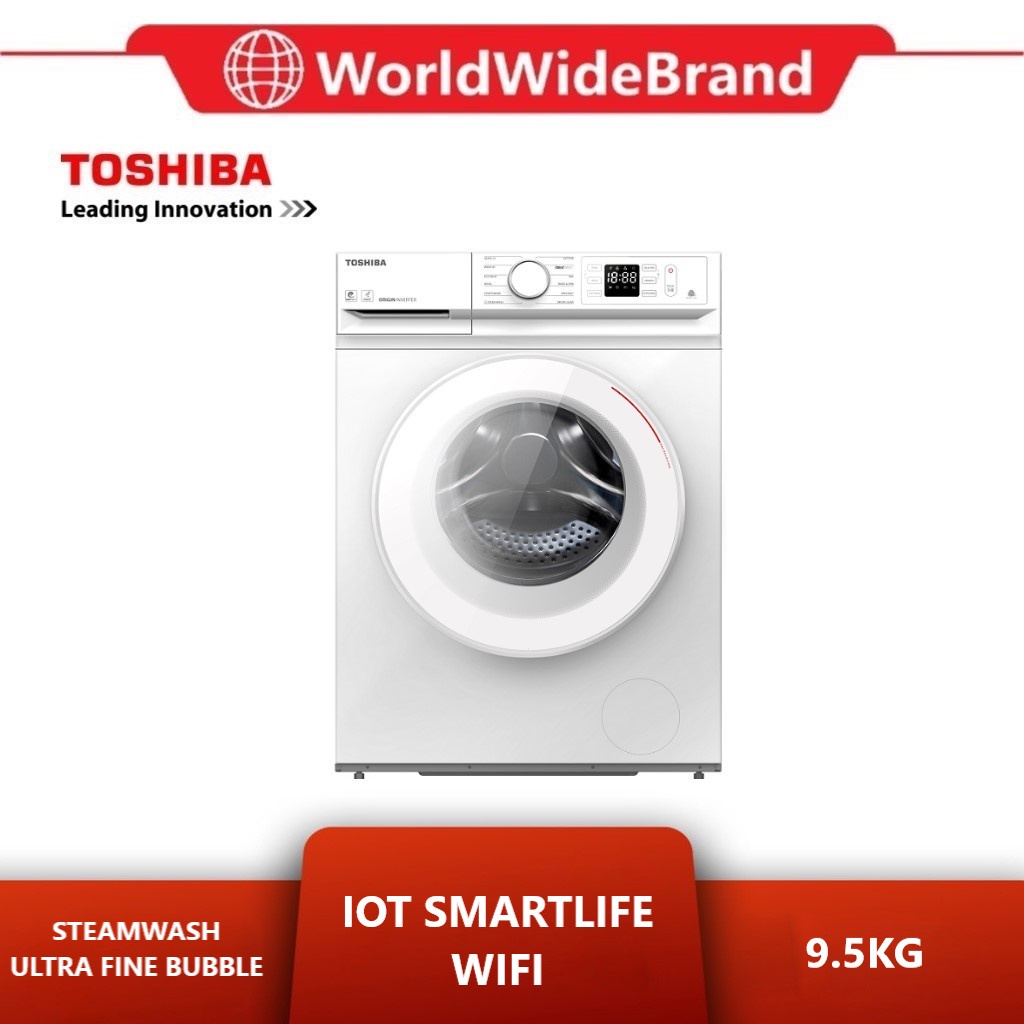 Toshiba TW-BL105A4M(WK) T11 9.5KG Origin Inverter Front Load Washing Machine With IOT Smartlife ...