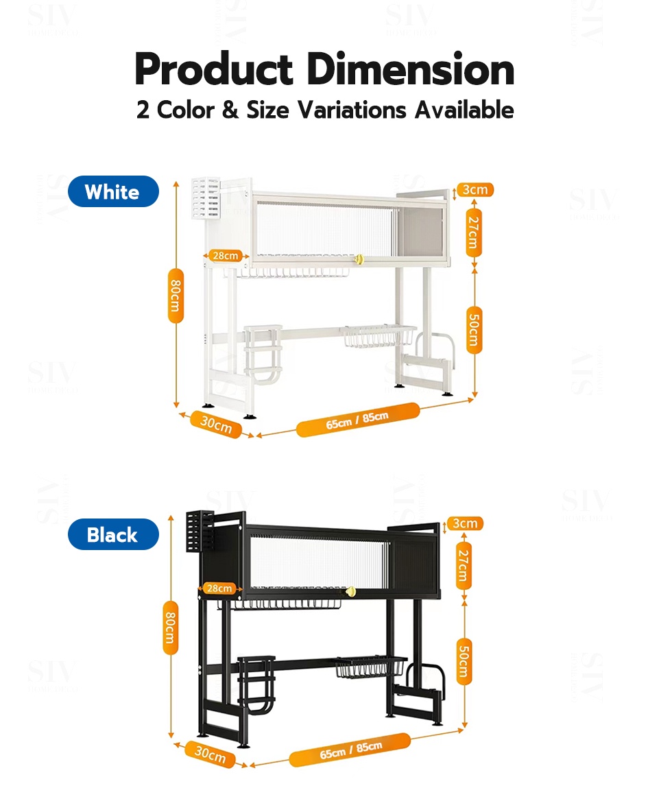 SIV Dish Cabinet Rack Over-The-Sink Dish Drainer Drying Rack Plate ...
