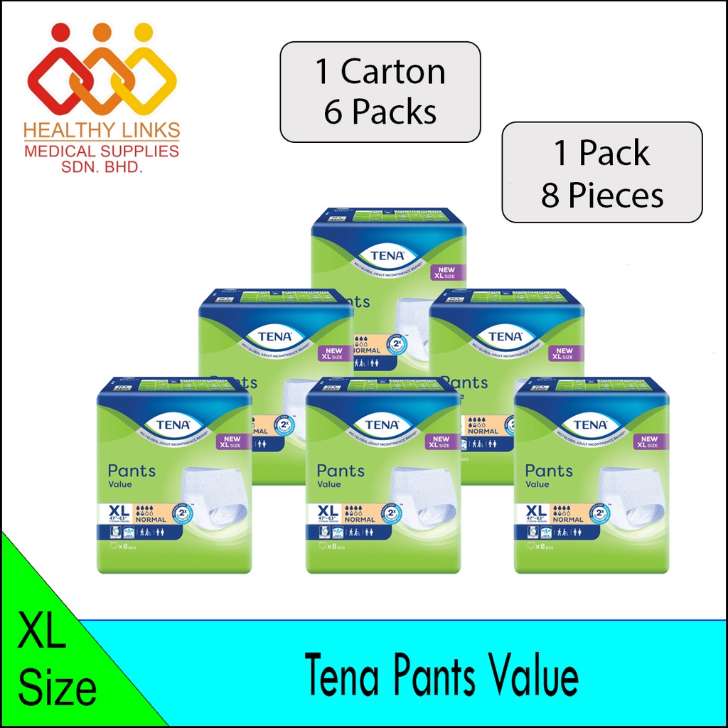Tena Pants Value (1 Carton) - Size M (10x8) / L (10x8) / XL (8x6) | Shopee Malaysia