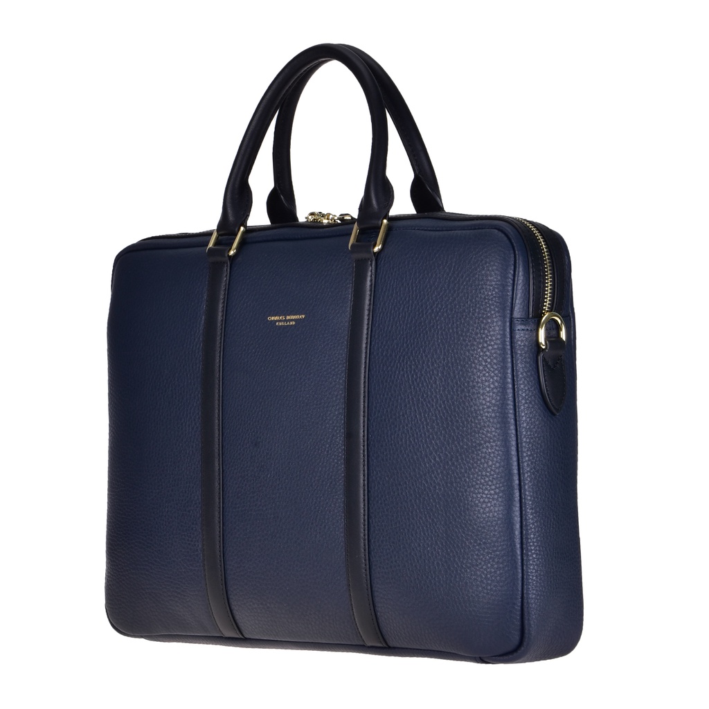 Charles Berkeley DURHAM Genuine Leather Briefcase Laptop Bag Document ...