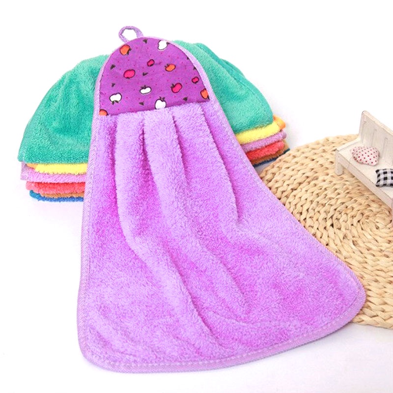 𝗖𝗢𝗥𝗔𝗟 𝗩𝗘𝗟𝗩𝗘𝗧 》 Ultra Thick Absorbent Microfiber Hanging Hand Kitchen ...
