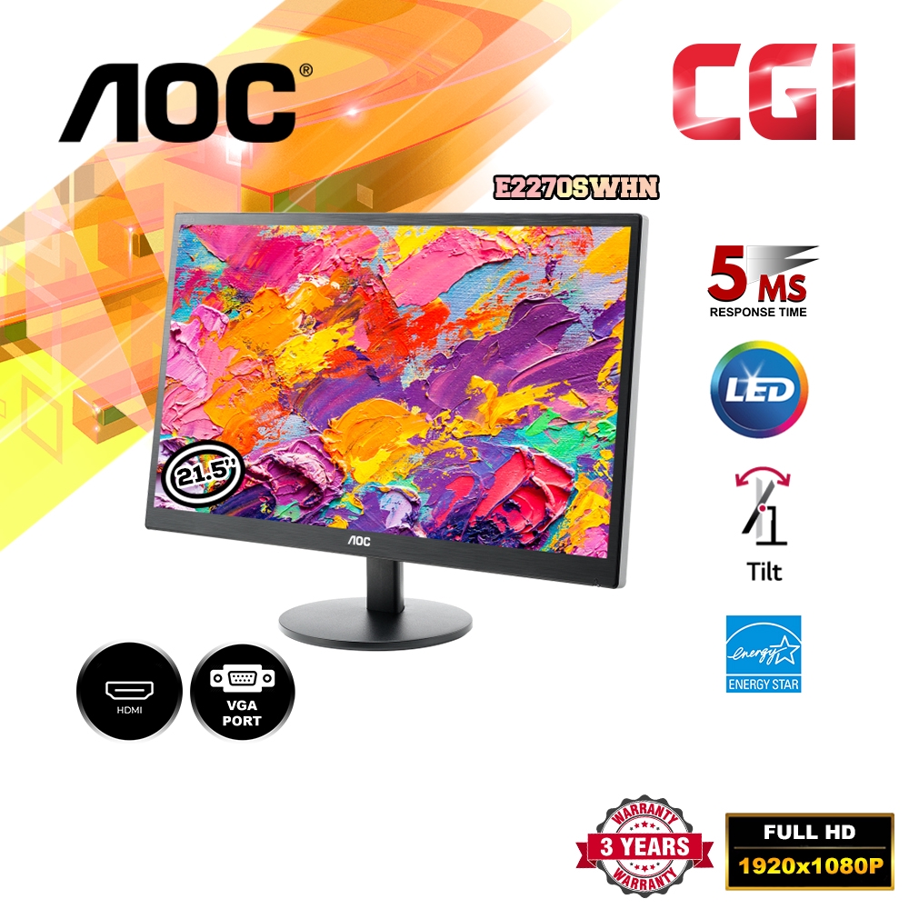 AOC 21.5" E2270SWHN LED Monitor | Shopee Malaysia