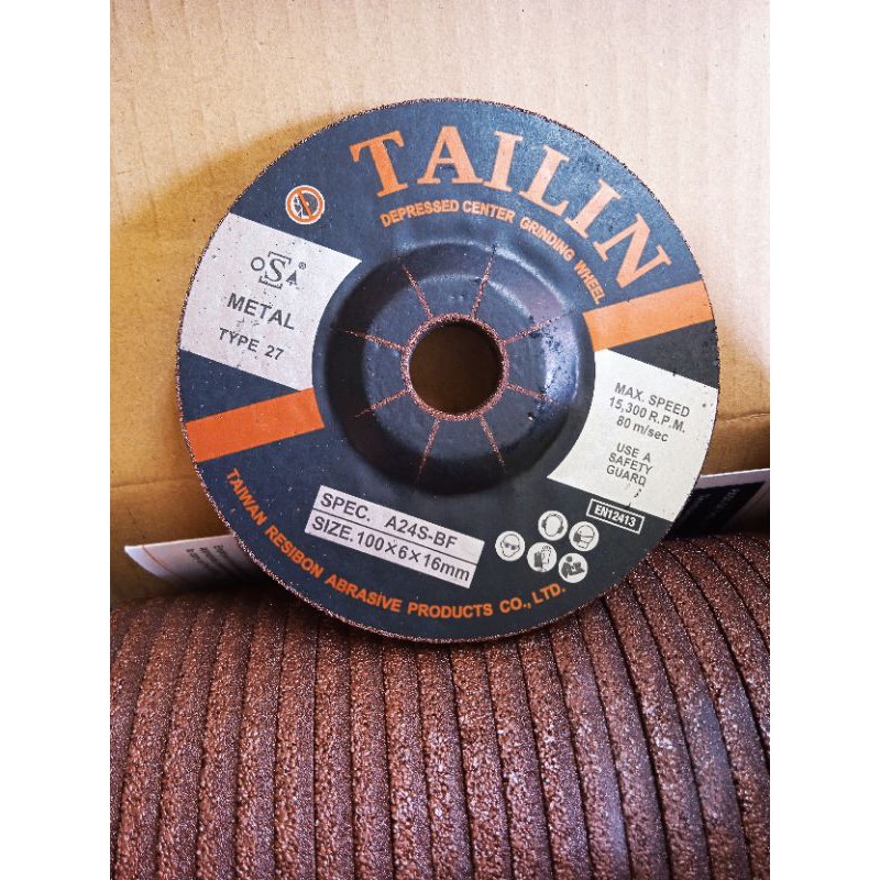 [ TAILIN ] GRINDING DISC 4" CARBON STEEL AND STAINLESS STEEL (25pcs/box ...