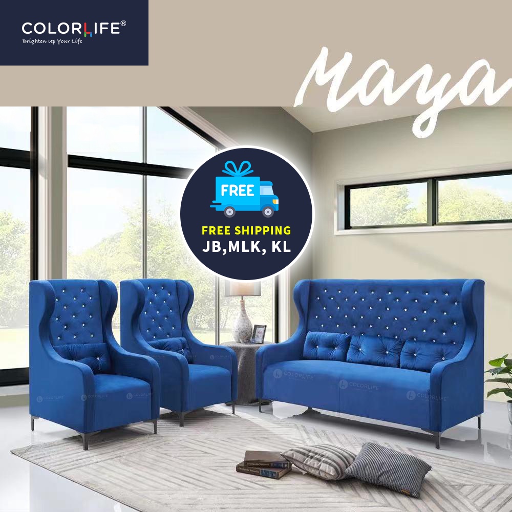 Color Life Maya Sofa Set/Living Room Sofa/Solid Metal Leg /Mable Velvet ...