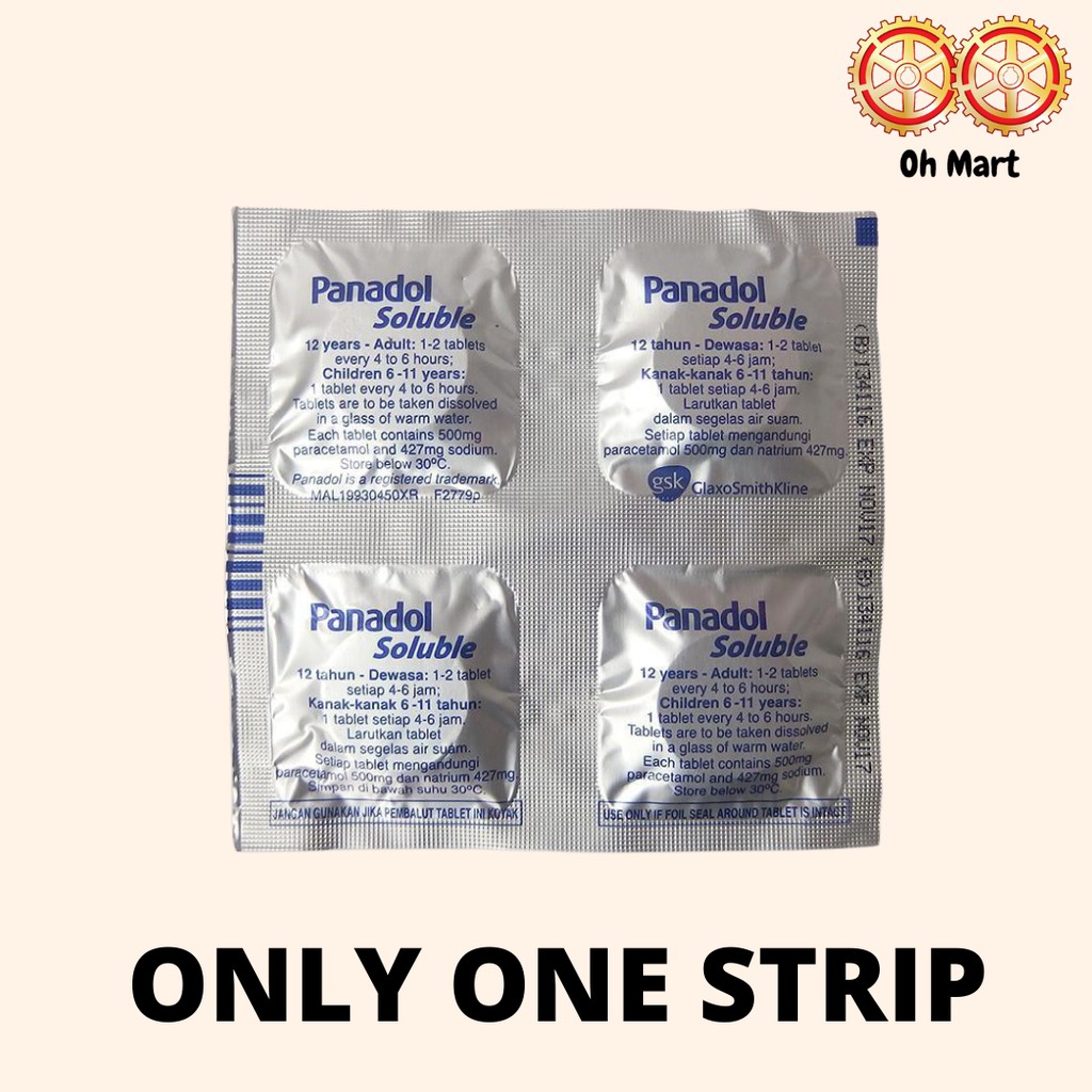 Panadol Soluble - One Strip ( 4 Tablets ) | Shopee Malaysia