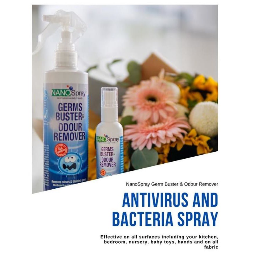[💯%Original] NanoSpray™ Germs Buster & Odour Remover 100ml | Shopee ...