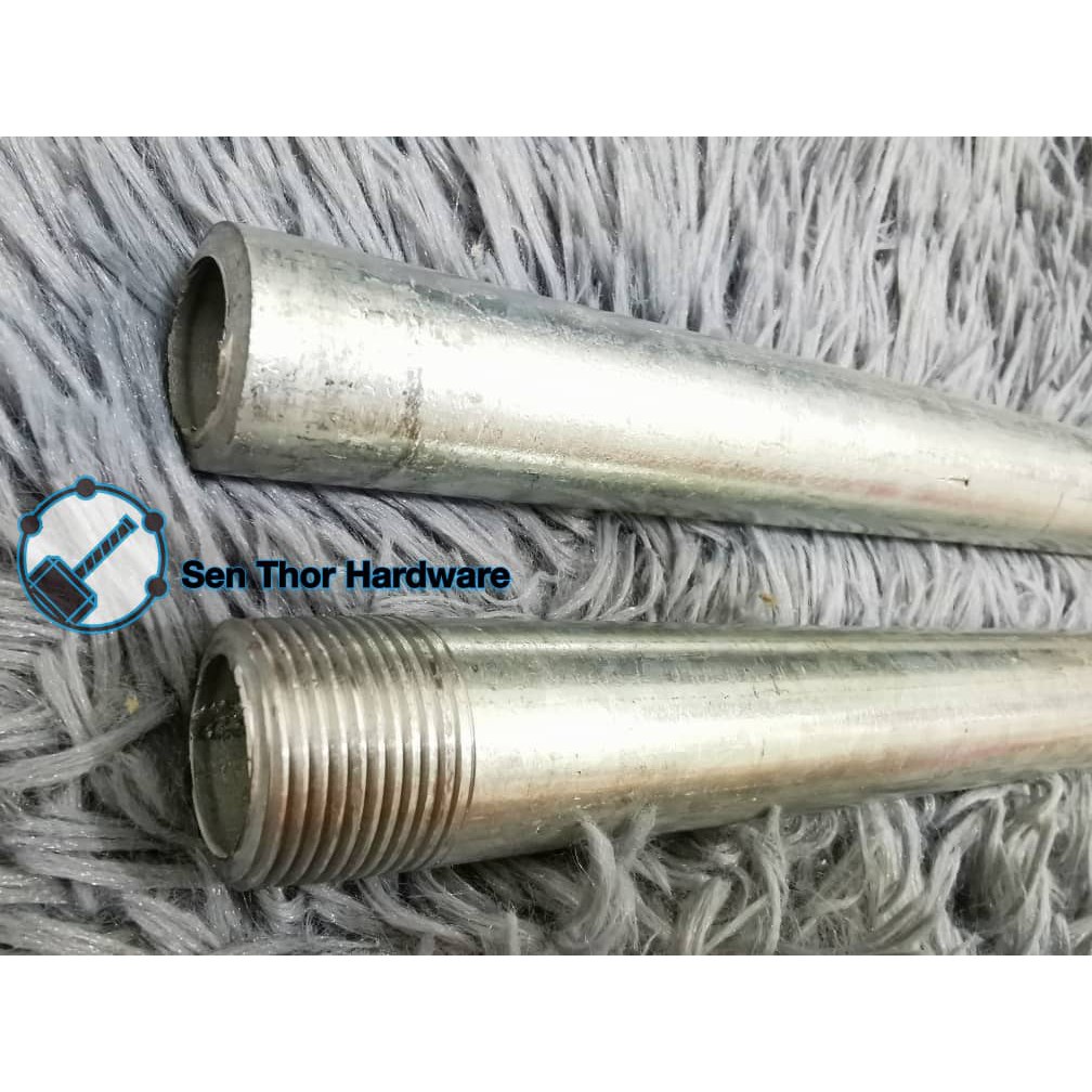 3/4" Galvanized Threaded Pipe For Pipe Clamp 木工水管夹专用管 | Shopee Malaysia
