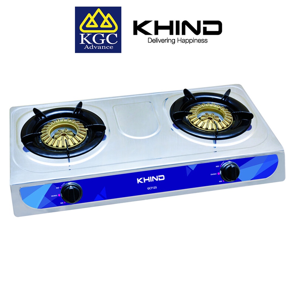 Khind GC7125 Double Gas Stove Stainless Steel | Shopee Malaysia