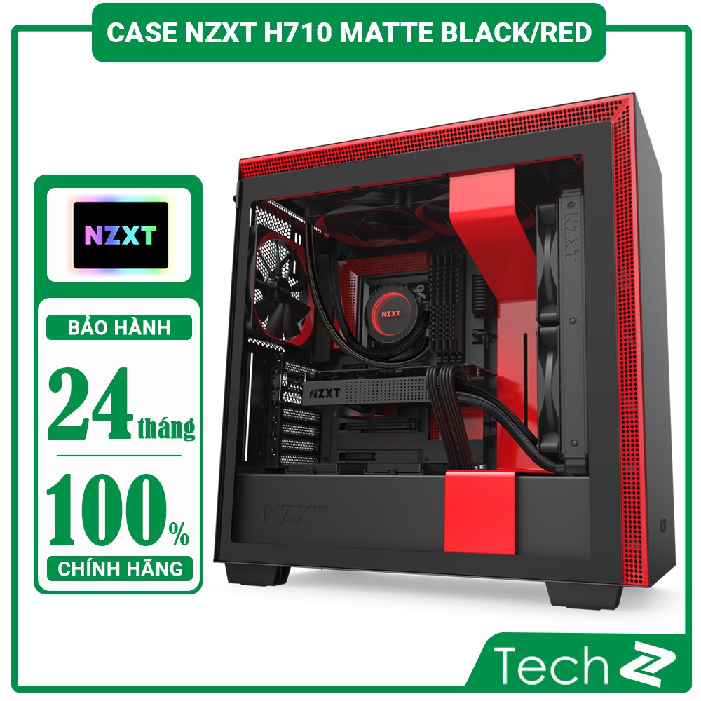 Case NZXT H710 MATTE BLACK RED (Mid Tower / BLACK RED) | Shopee Malaysia