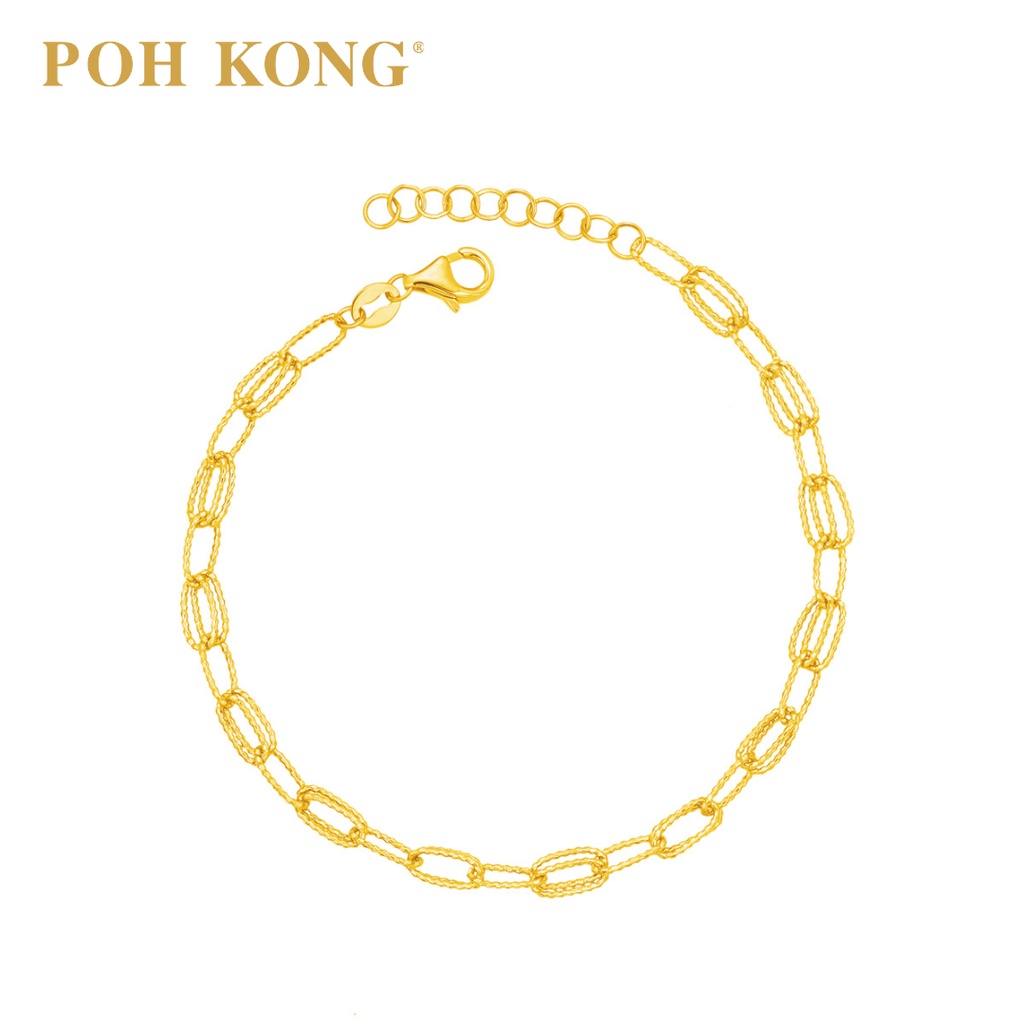 POH KONG 916/22K Gold Elongated Rope Bracelet | Shopee Malaysia