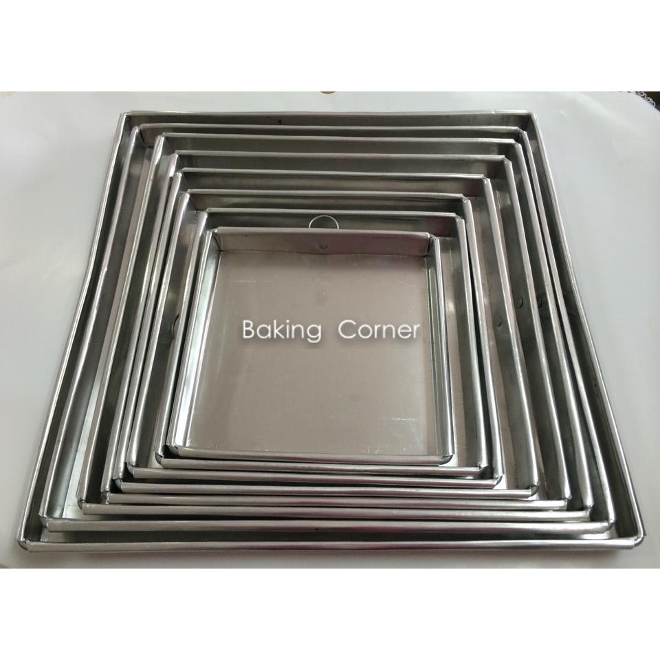 SQUARE CAKE PAN 1 INCHES HEIGHT ( 6" 7" 8" 9" 10" 11" 12" 13 ...