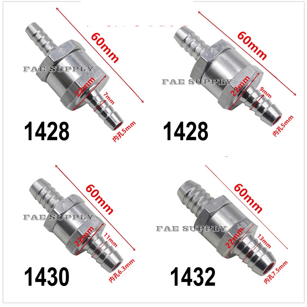 Aluminium Alloy One Way Fuel Non Return Check Valve Petrol diesel Non ...