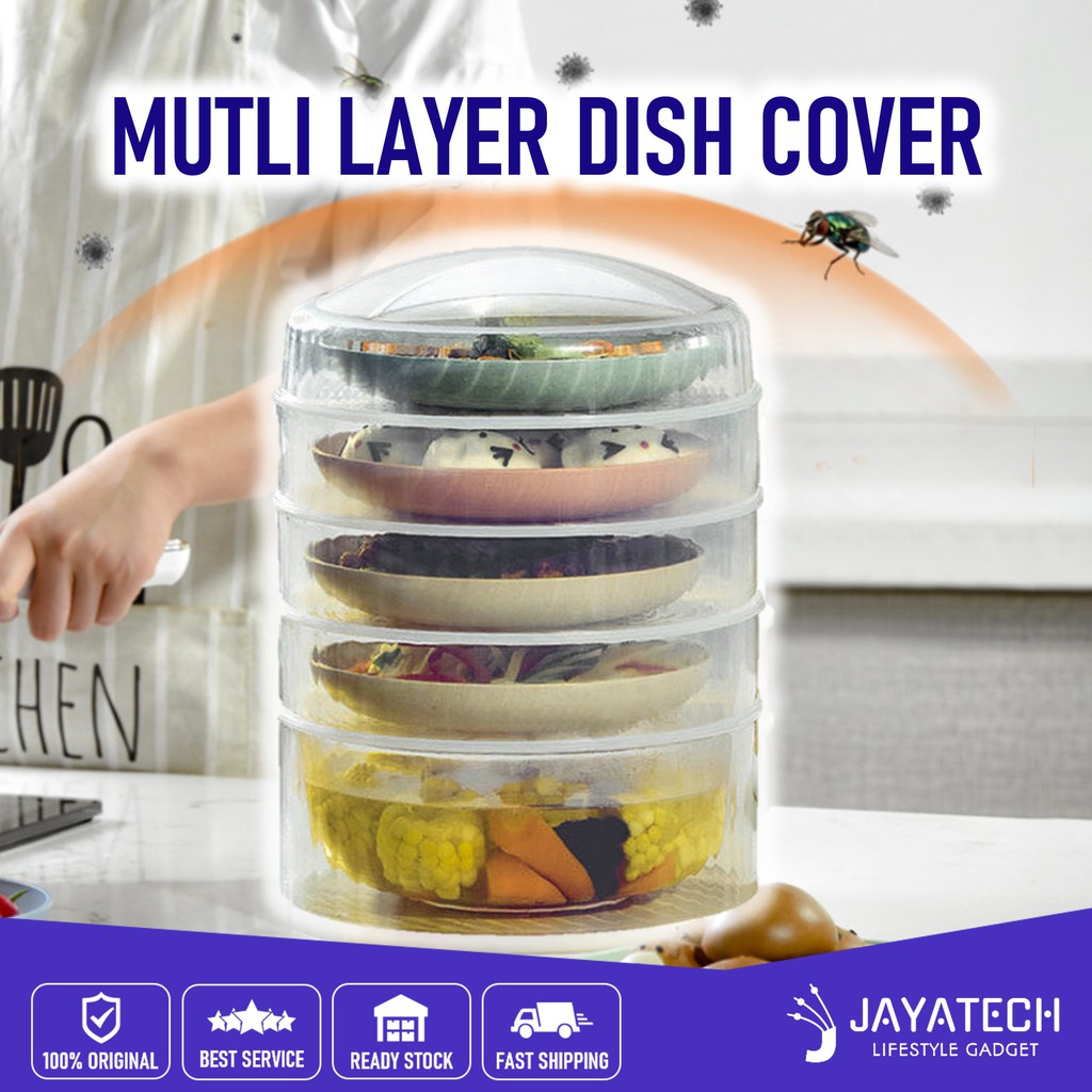 5 LAYER FOOD COVER STACKABLE MULTI LAYER DISH COVER / FOOD VENT ...