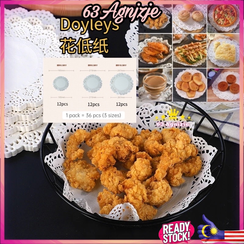 36pcs Doyleys Paper / Dolly Paper / Doily Paper / kertas dolly - 6.5 ...