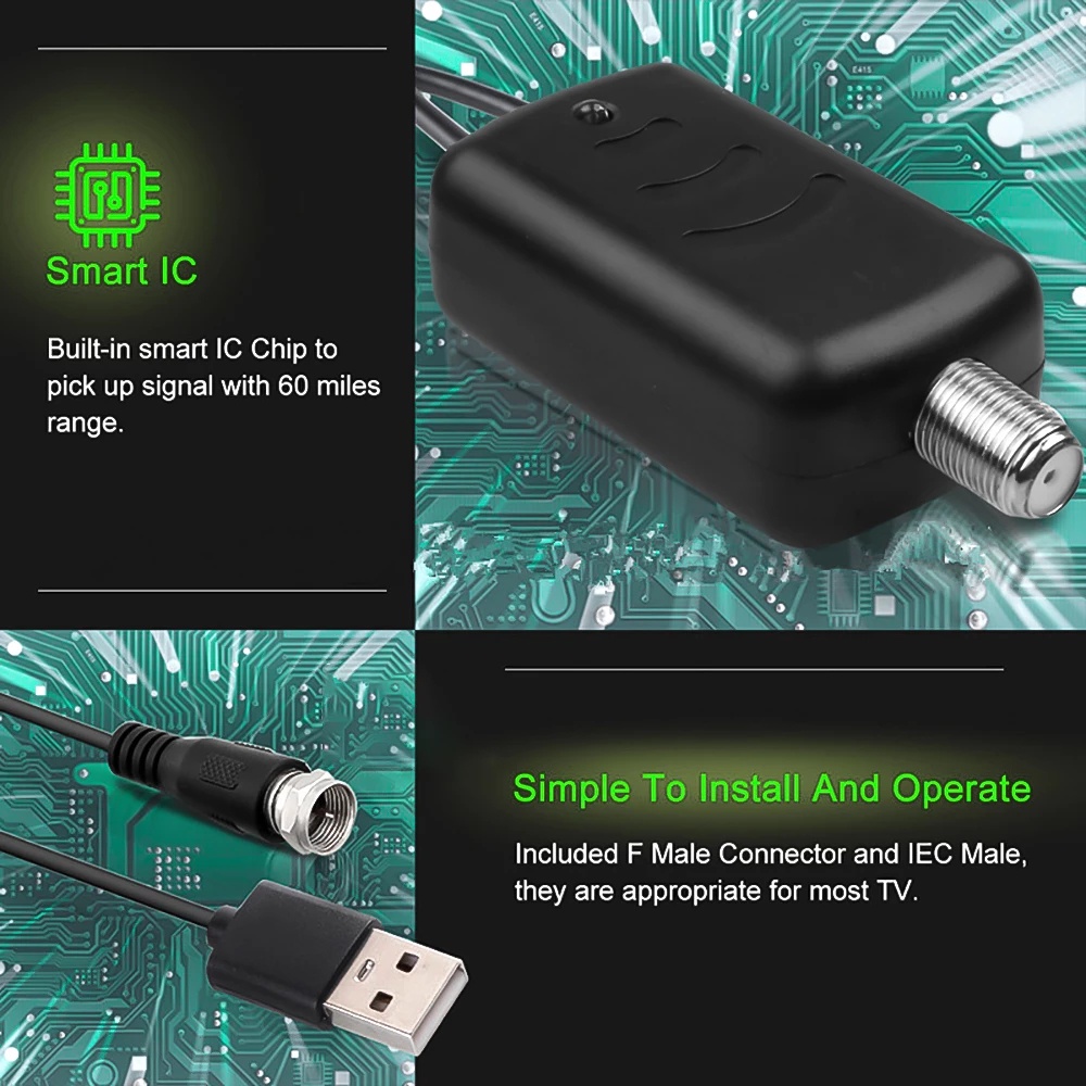 Signal Booster 120Miles Digital Antenna Indoor Antenna mytv Myfreeview ...