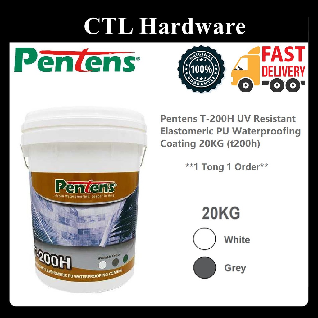 Pentens T-200H UV Resistant Elastomeric PU Waterproofing Coating 20KG ...
