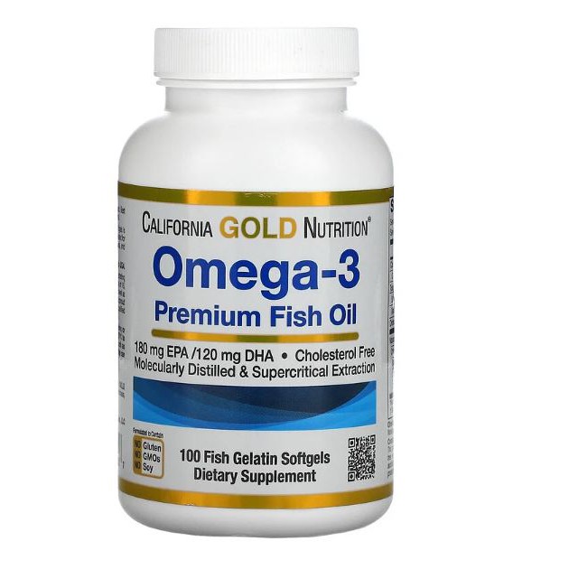 California Gold Nutrition, Omega-3, Premium Fish Oil, 100 Fish Gelatin Softgels | Shopee Malaysia