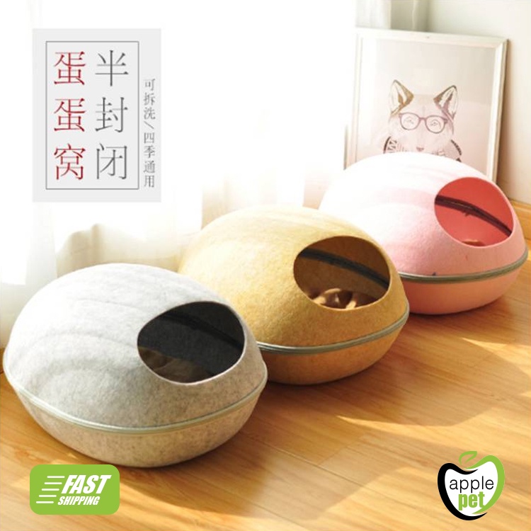Pet Egg Cat Bed Indoor Kitten House Warm Removable For Cats Dogs Nest ...