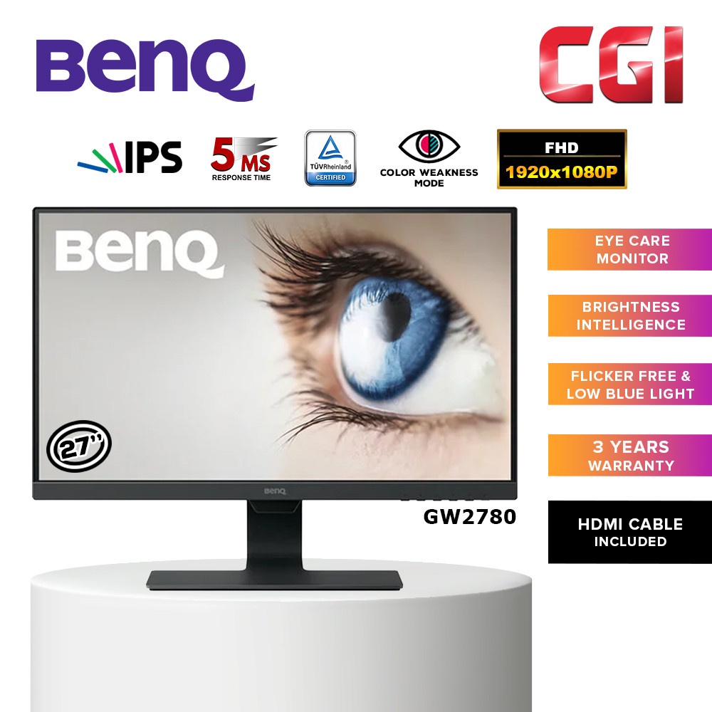 BenQ GW2780 Eye-care Stylish IPS LED Monitor 27" BENQ | Shopee Malaysia