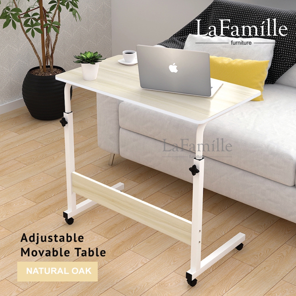 Homez Small Height Adjustable Mobile Rollable Table with Wheels HMZ-WT ...