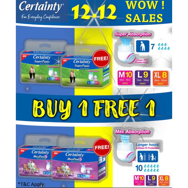 CERTAINTY PANT (SUPER / MAX) | Shopee Malaysia