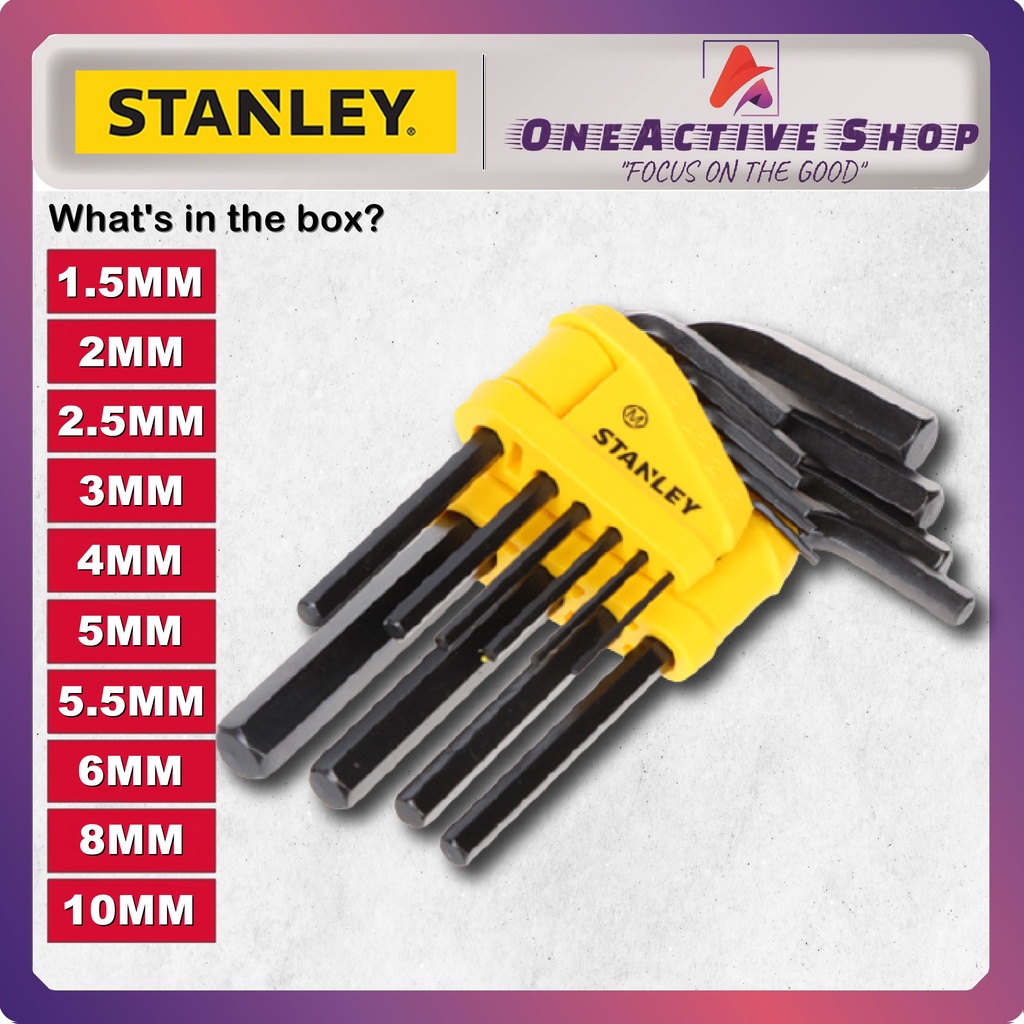 ORIGINAL & FREE SHIPPING!! STANLEY 10PCS HEX KEY SET ALLEN KEY SET IN ...