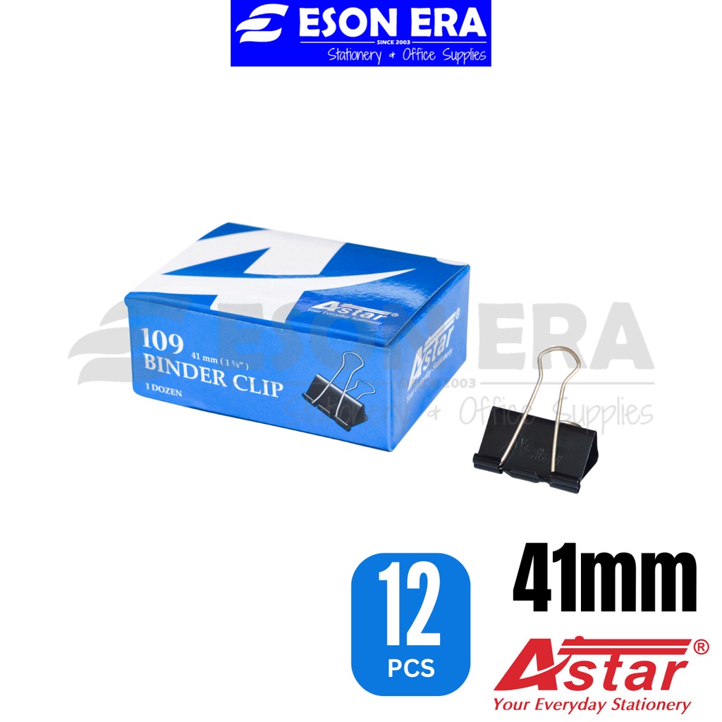 Astar Binder Clip 12pcs/Box size 15mm,19mm,25mm,32mm,41mm,51mm,60mm Paper Clip Double Clip Klip ...