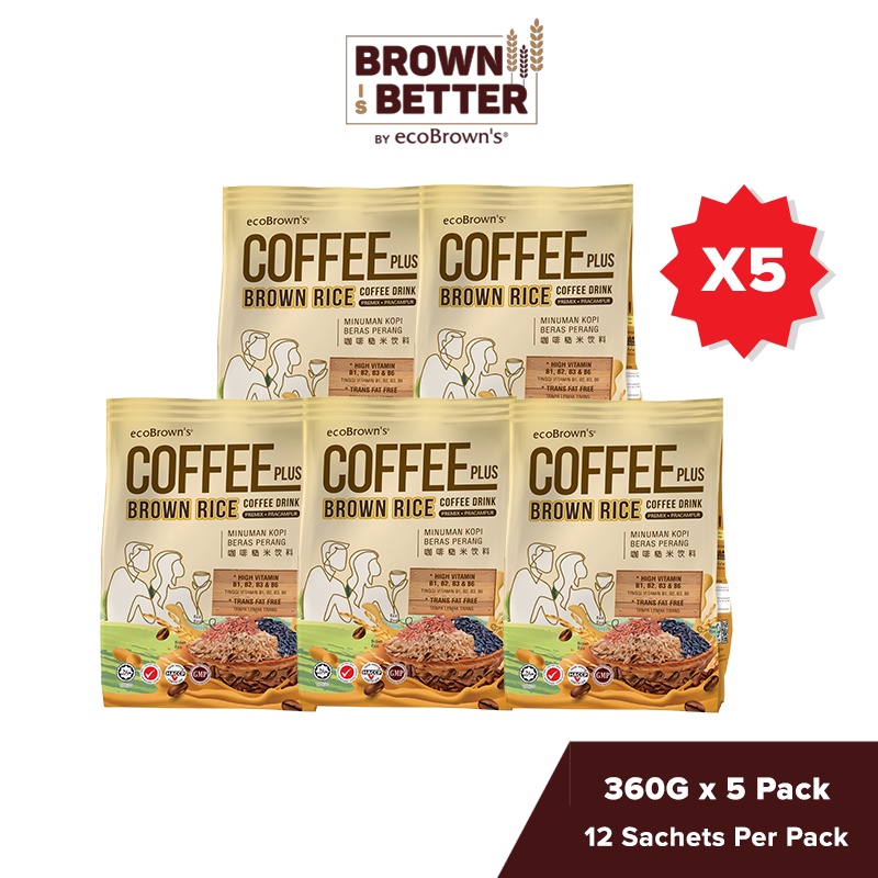 ecoBrown’s Coffee Plus Bundle (5 Packs) | Healthy Coffee with Grain ...