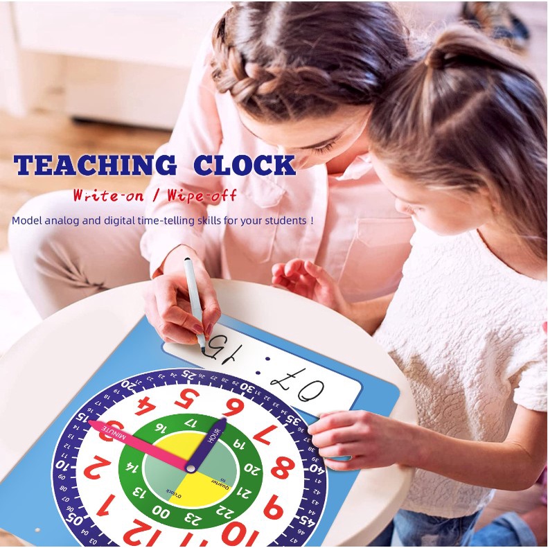 Montessori Magnetic Clock Board Teaching Aids 24-Hour Clock Model Time ...