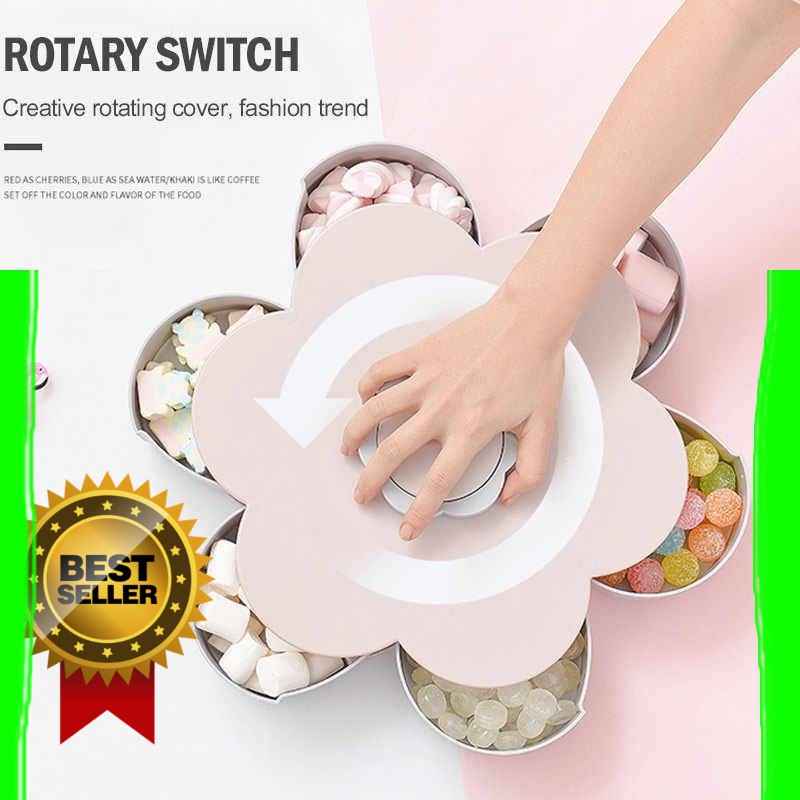 💥TOP SALE💥Coffee Table Storage Creative Petals Rotating Candy Box With ...