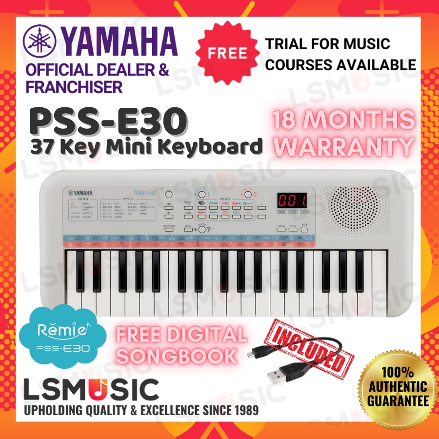 Yamaha Remie PSS-E30 Mini Keyboard for Children Keyboard for Beginner Mini (PSSE30 / PSS E30 ...