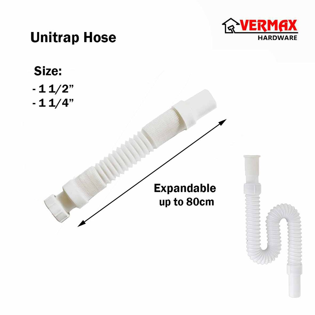 Unitrap Hose / Sink Flexible Hose 1 1/4 &1 1/2 Sink Drain Waste ...