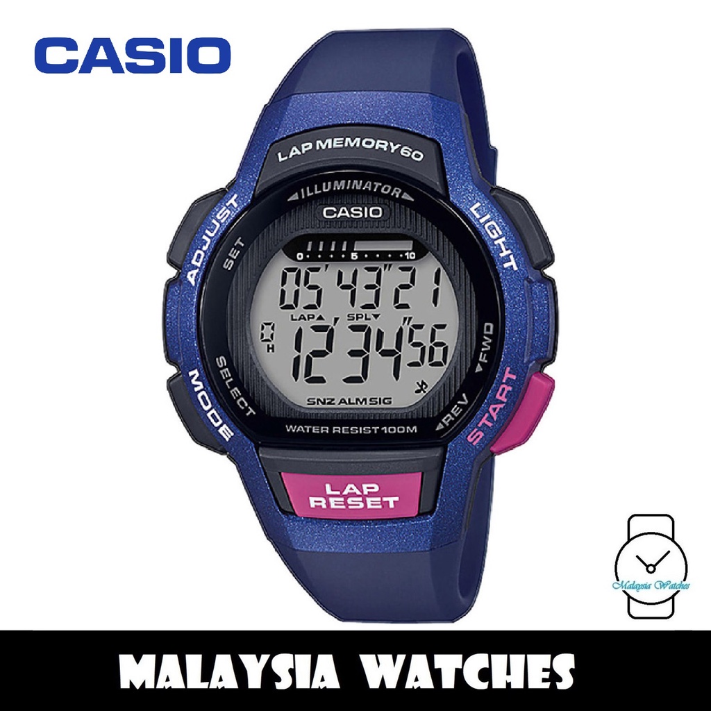 (100% Original) Casio LWS-1000H-2A Youth Digital Lap Memory Blue Resin ...