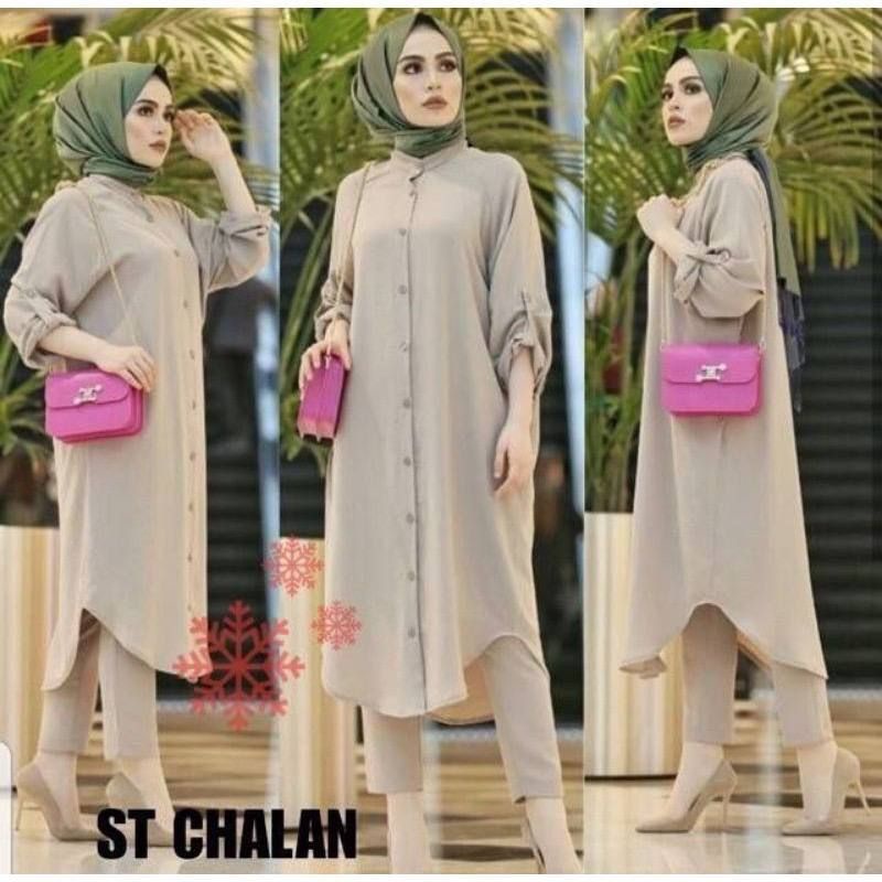 SUIT MUSLIMAH, BLOUSE+SELUAR, SET CHALAN CANTIK LABUH FASHION MUSLIMAH ...