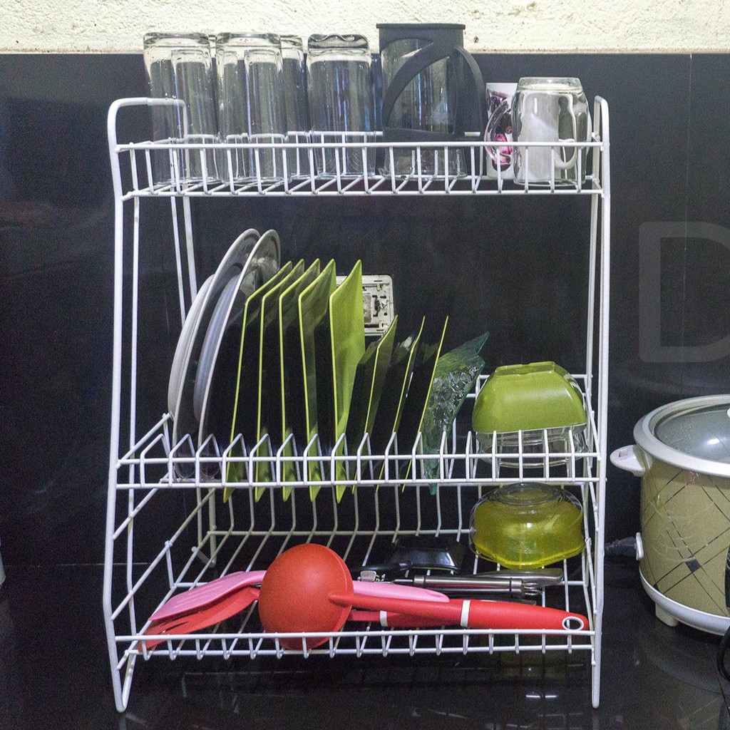 (3 Layers) Dish Rack | Dish Drainer | Drying Rack | Kitchen Rack ...