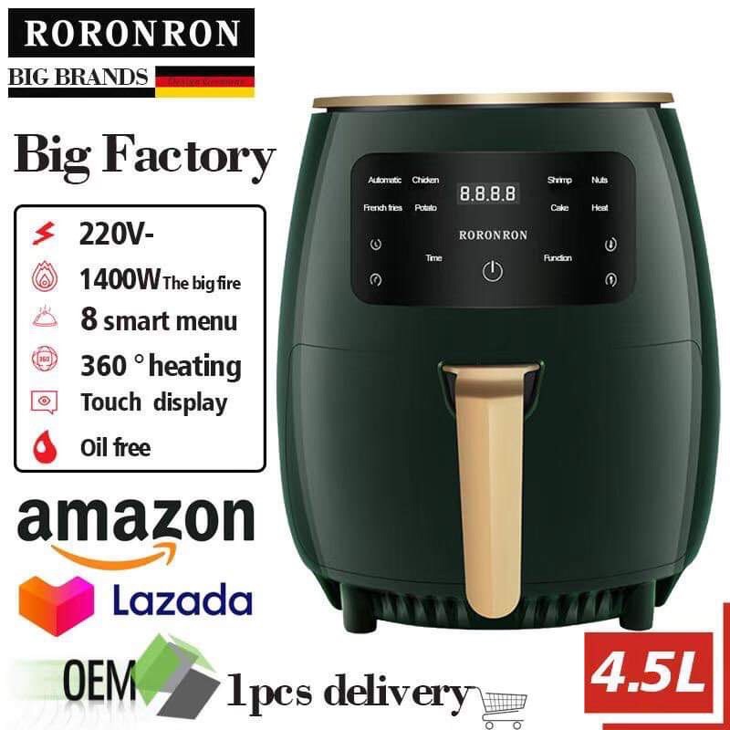 One Month Warranty 🔥4.5L Touch Control Malaysia Plug Air Fryer LED ...