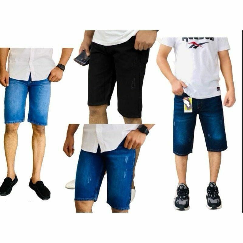 Men's denim short pant lelaki paki slim fit | Shopee Malaysia