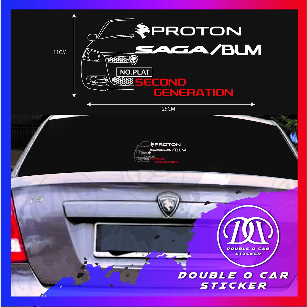 [Ready Stock]Proton Saga blm second generation shape&words sticker ...