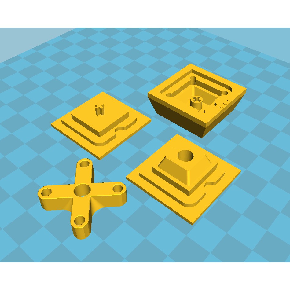 Mold set for shaping artisan 1U mechanical keys version 2 (FDM 3d ...