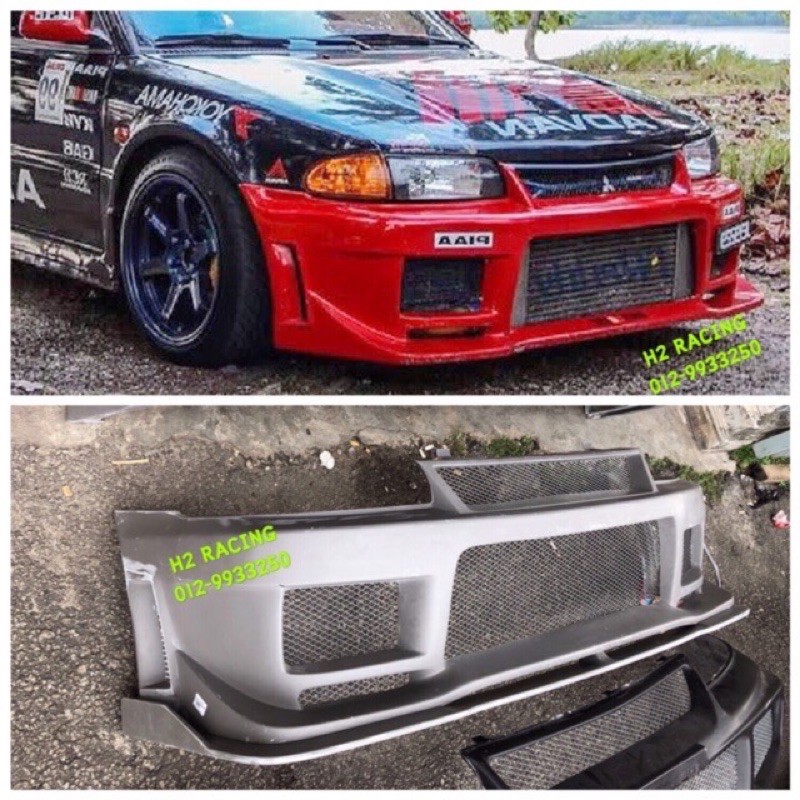 MITSUBISHI EVO3 EVO 3 FRONT BUMPER (KANSAI) + LIP DIFFUSER + BRACKE LIP ...
