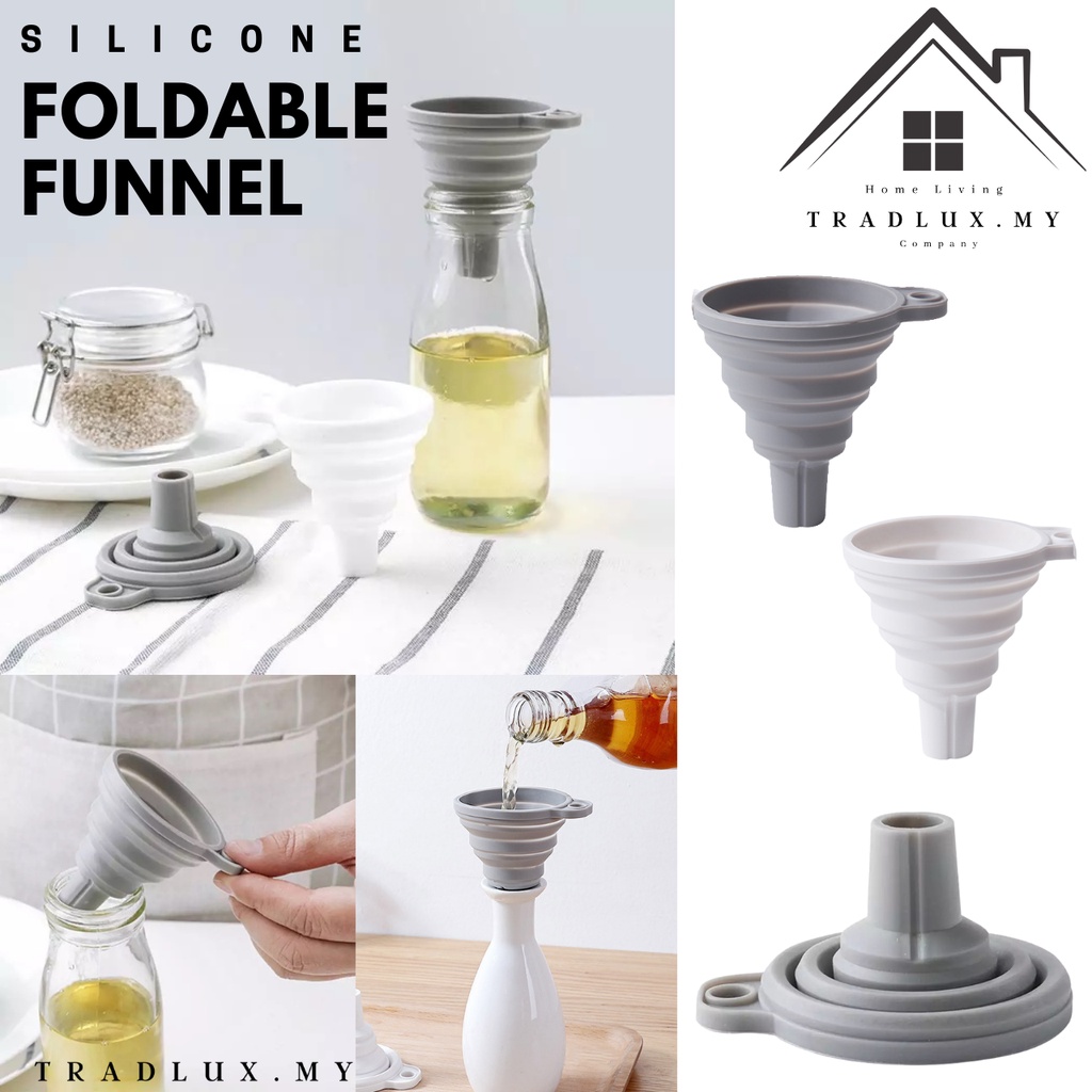 Tradlux Foldable Funnel Silicone Collapsible Funnel Folding Portable ...
