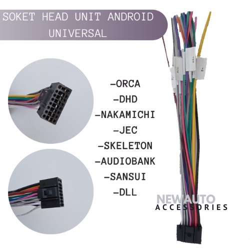 Orca SKELETON NAKAMICHI DHD JEC SANSUI android head unit socket cable | Shopee Malaysia