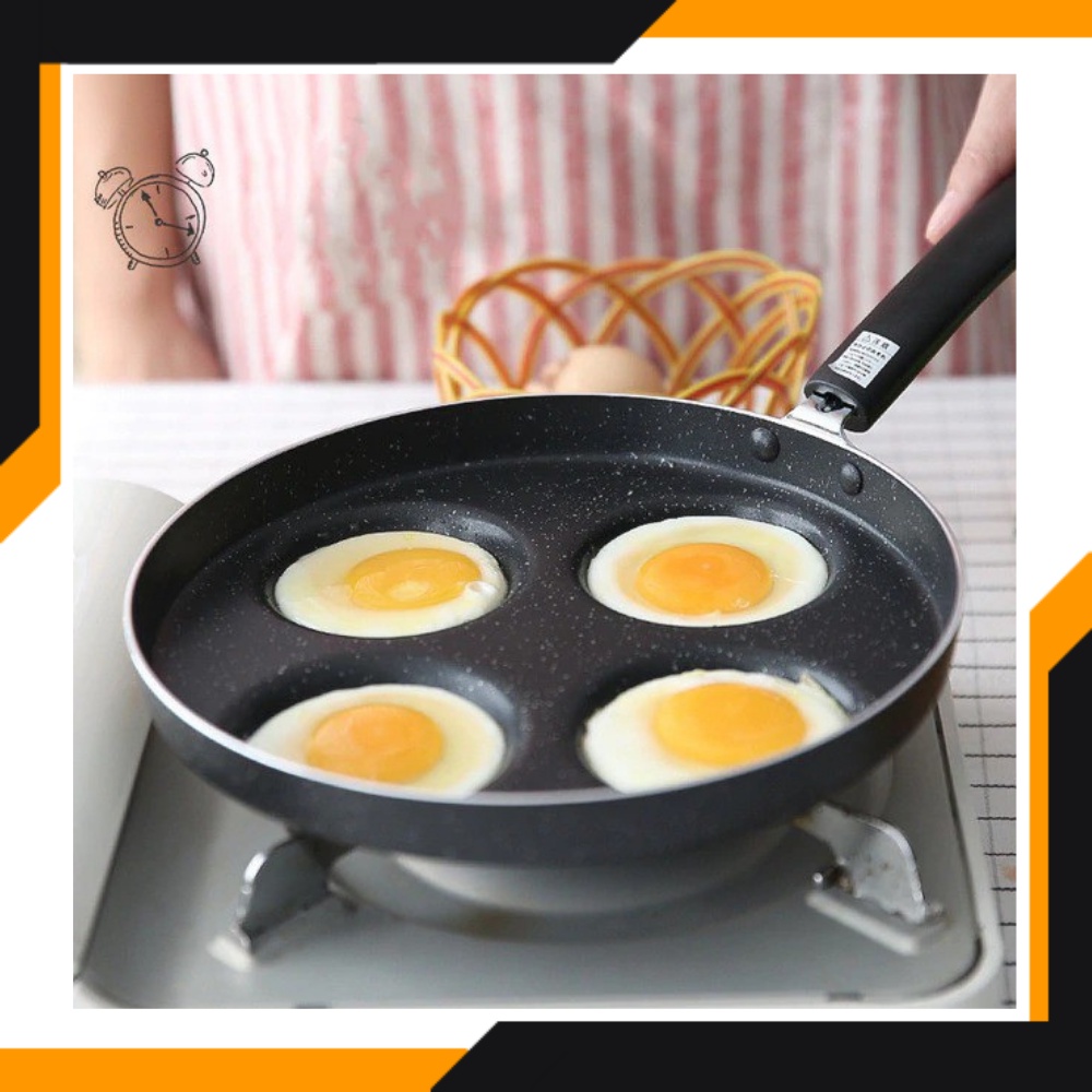 4 Hole Aluminium Omelet Pan For Eggs Pancake Maker Non Stick Frying ...