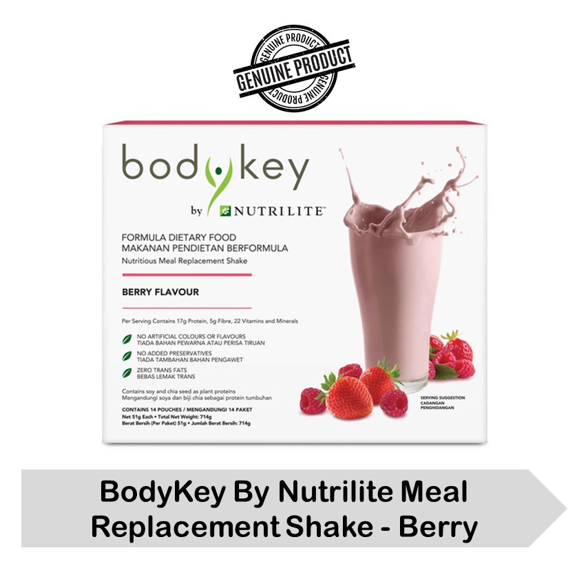 100% Original BodyKey By Nutrilite Meal Replacement Shake - Berry ...