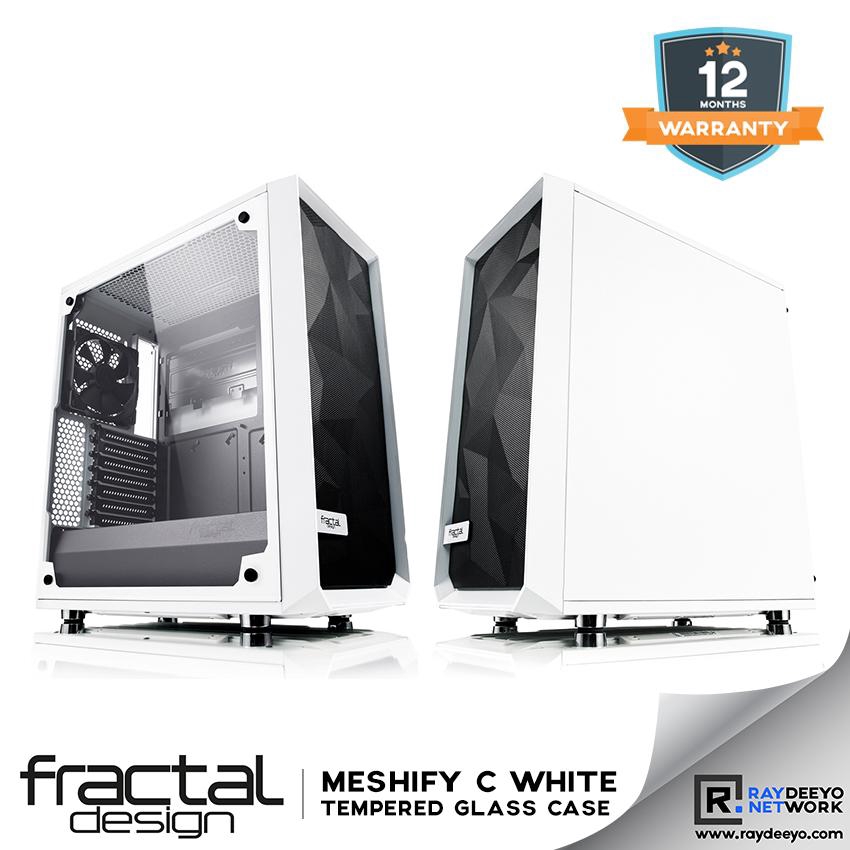 Fractal Design Meshify C White Tempered Glass Chassis [ATX, Matx, Mini ...