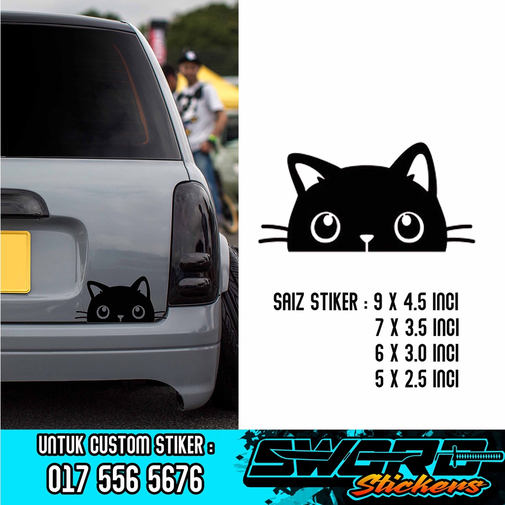 STIKER KUCING COMEL 2 / CAT STICKER / KUCING COMEL / STIKER KERETA ...