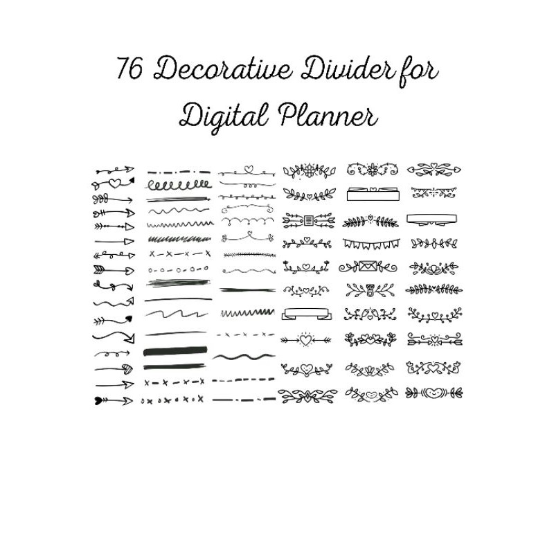 (NOTABILITY/GOODNOTES) Digital download: 76 Decorative Divider for ...