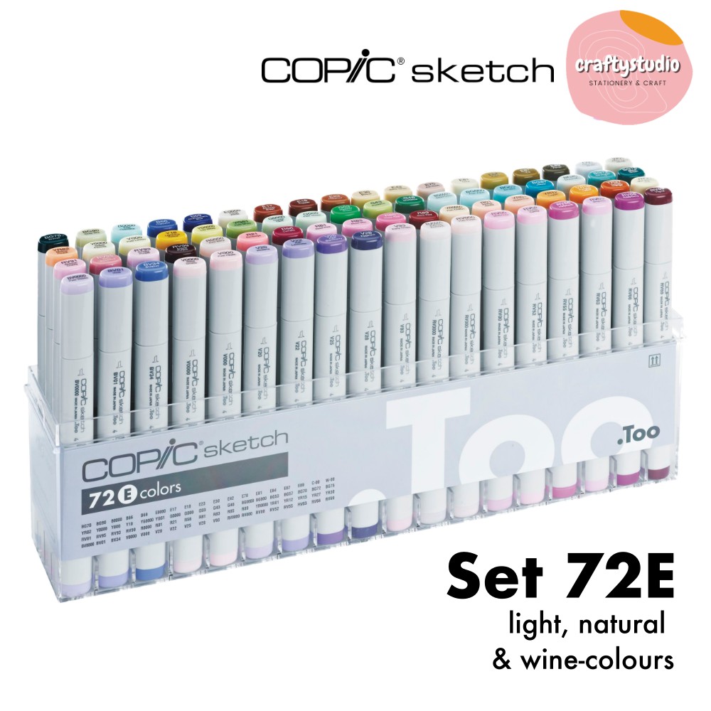 72 pcs Copic Sketch 72E Marker Set, Drawing Marker Set | Shopee Malaysia