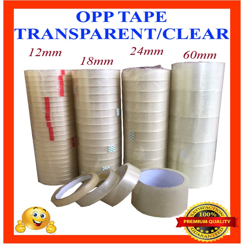 OPP Tape Transparent 12mm / 18mm / 24mm / 60mm / Clear Tape ...